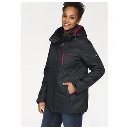 3-in-1-Funktionsjacke Polarino, Damen, Gr. 50, schwarz, Web, Obermaterial: 100% Polyester. Futter: 100% Polyester. Innenjacke: 100% Polyester, unifarben, bequem h&uuml;ftbedeckend, mit verstellbarem Klettverschluss, Jacken, Au&szlig;enjacke: 3.000mm Wassers&auml;ule, wind- & wasserdicht, atmungsaktiv