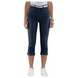 Caprijeans Classic Basics, Damen, Gr. 54, Normalgr&ouml;&szlig;en, blau (blau, stone, washed), 81% Baumwolle, 17% Polyester, 2% Elasthan, unifarben, 3/4-L&auml;nge, Jeans, Topseller