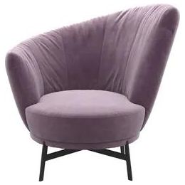 Drehsessel Musterring "Kleo", rosa (rosewood samt), B:97cm H:95cm T:88cm, 100% Polyester, Sessel, Drehsessel, mit Drehfunktion um 360, inklusive Nierenkissen