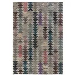 Wollteppich FLAIR RUGS "Archer 3D Effekt", bunt (multi), B:120cm H:10mm L:170cm, Wolle, Teppiche, Wolle, Teppich, Wohnzimmer, Schlafzimmer, Esszimmer
