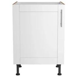 Sp&uuml;lenschrank KOCHSTATION "KS-Ahus", braun (wei&szlig; matt, wildeiche nachbildung), B:60cm H:87cm T:58,4cm, Schr&auml;nke, Sp&uuml;lenschrank, Breite 60 cm