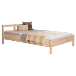Futonbett Ticaa "Merci", beige (kiefer massiv natur), B:147,6cm, Betten, Futonbett, Einzelbett, aus Kiefer Massivholz, inkl. Rollrost