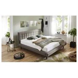 Polsterbett Home Affaire "Tobj&ouml;rn", grau (taupe), B:204cm H:35cm L:223cm, Betten, Polsterbett, Mit breitem Futon-Rahmen