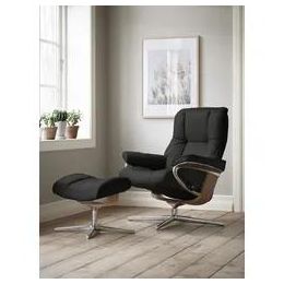 Relaxsessel stressless "Mayfair", schwarz (schwarz batick), B:79cm H:102cm T:73cm, Leder BATICK: BATICK ist ein leicht korrigiertes, durchgef&auml;rbtes und genarbtes M&ouml;belleder, bei dem die meisten Unebenheiten und Spuren in der Regel entfernt wurden., Sessel, Relaxsessel, mit Cross Base, Gr&ouml;&szlig;e S, M & L, Holzakzent Eiche