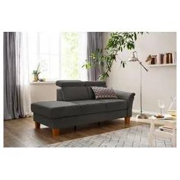 Recamiere Home Affaire "Conville", braun (espresso), B:194cm H:84cm T:93cm, 100% Polyester, Sofas, Recamiere, incl. Kopfteilverstellung, Federkern, wahlweise mit Bettkasten