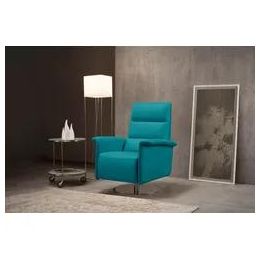 Sessel Egoitaliano "Kelly Designsessel, Clubsessel & Relaxsessel, bequem, zeitlos elegant", blau (teal), B:83cm H:105cm T:92cm, Sessel, Sessel, drehbar, manuelle Relaxfunktion mit Push-Back-Mechanismus