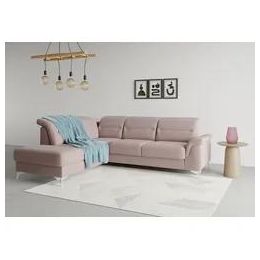 Sit & More Ecksofa SIT & MORE "Sinatra L-Form", lila (flieder), B:251cm H:85cm T:220cm, 90% Polyester, 10% Polyamid, Sofas, Ecksofa, mit Ottomane, optional mit Kopfteilverstellung und Armteilfunktion