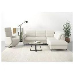 Sit & More Ecksofa SIT & MORE "Grenoble L-Form mit Federkern", beige (creme), B:247cm H:85cm T:222cm, Sofas, Ecksofa, wahlweise mit Bettfunktion, Bettkasten, Arm- und Kopfteilverstellung