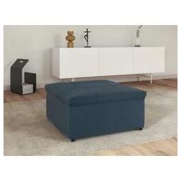 Hocker DOMO collection "Splash", blau (dunkelblau), B:87cm H:40cm T:87cm, 100% Polyester, Hocker, Polsterhocker