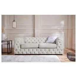 Chesterfield-Sofa Home Affaire "Kalina", beige (creme), B:190cm H:67cm T:98cm, Sofas, mit klassischer Chesterfield-Knopfheftung