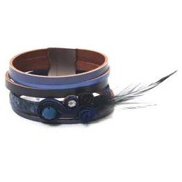 Armband "India", Damen, Gr. Leder, blau, Collezione Alessandro, Armb&auml;nder Armband