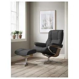 Relaxsessel stressless "Mayfair", grau (charcoal dinamica), B:83cm H:102cm T:74cm, Microfaser DINAMICA (88% Polyester, 12% Polyurethan), Sessel, Relaxsessel, mit Cross Base, Gr&ouml;&szlig;e S, M & L, Holzakzent Eiche
