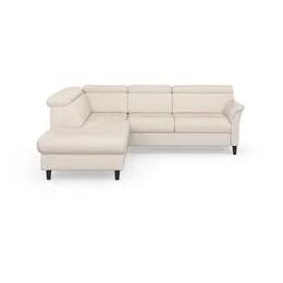 Sit & More Ecksofa SIT & MORE "Marano L-Form", beige (creme), B:252cm T:216cm, 100% Polyester, Sofas, Ecksofa, inklusive Kopfteilverstellung, wahlweise mit Bettfunktion, Bettkasten