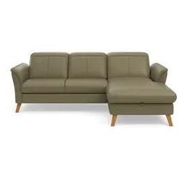 Sit & More Ecksofa SIT & MORE "Romero L-Form", gr&uuml;n (olive), B:245cm H:91cm T:178cm, 100% Polyester, Sofas, Ecksofa, wahlweise mit oder ohne Relax-Funktion, Bettfunktion, Bettkasten