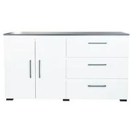 Kombikommode Home Affaire "Borneo 40 WA Kommode", schwarz-wei&szlig; (wei&szlig;, anthrazit), B:169cm H:92cm T:50cm, Hartfaserplatte, Holzwerkstoff, Kunststoff, Sideboards, Kombikommode