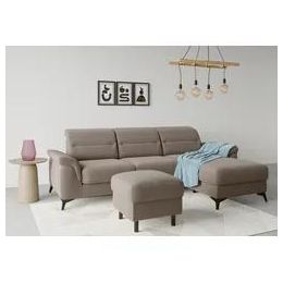 Sit & More Stauraumhocker SIT & MORE "Sinatra", grau (taupe), B:58cm H:48cm T:58cm, 90% Polyester, 10% Polyamid, Hocker, Sitzfl&auml;che ist abnehmbar, mattschwarze Metallf&uuml;&szlig;e