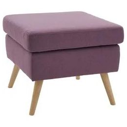Hocker Home Affaire "Salla", lila, B:58cm H:49cm T:58cm, Samtcord (92% Polyester 8% Polyamid);Struktur (100% Polyester);Struktur Hahnentritt (100% Polyester);Struktur fein (100% POlyester);Samtoptik (100% Polyester);Fellimitat (100%Polyester), Hocker, Fu&szlig;hocker Sitzhocker, Bezug auch in Luxus-Microfaser in Teddyfelloptik