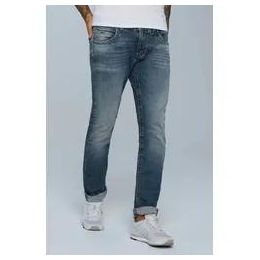 Regular-fit-Jeans CAMP DAVID, Herren, Gr. 38, L&auml;nge 30, blau, Denim/Jeans, Material: 96% Baumwolle, 3% Polyester, 1% Elasthan, Abriebeffekte, regular fit, Jeans, M&uuml;nztasche mit Ziernaht