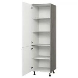 Vorratsschrank KOCHSTATION "KS-Trea SV60-195", wei&szlig; (wei&szlig;, eichefarben grau), B:60cm H:195cm T:56cm, Schr&auml;nke, Vorratsschrank, H&ouml;he 195 cm, Breite 60 cm