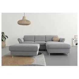 Sit & More Ecksofa SIT & MORE "Apulia L-Form", grau (hellgrau), B:250cm H:78cm T:185cm, Webstoff (100% Polyester);Struktur weich (90% Polyester, 10% Polyamid);Luxus-Microfaser Euphoria (100% Polyester);Samtoptik (100% Polyester), Sofas, Ecksofa, wahlweise Bettfunktion, Bettkasten und Kopf- und Armteilverstellung
