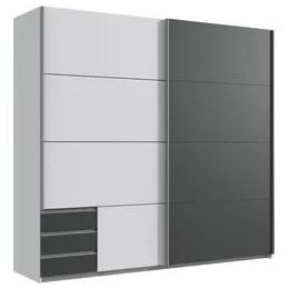 Schwebet&uuml;renschrank wimex "Emden", wei&szlig; (wei&szlig;, graphitfarben), B:225cm H:210cm T:64cm, Holzwerkstoff, Schr&auml;nke, Schwebet&uuml;renschrank, Mit Au&szlig;enschubk&auml;sten