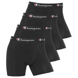 Boxershorts Champion, Herren, Gr. S (46), 4 Stk., schwarz, Obermaterial: 95% Baumwolle, 5% Elasthan, Unterhosen, sportlicher Schnitt, glatte N&auml;hte, elastische Passform, 4er-Pack