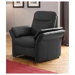 Sessel Home Affaire "Tahoma", schwarz, B:99cm H:103cm T:89cm, Luxus-Microfaser ALTARA NUBUCK (100% Polyester);Struktur weich (92% Polyester, 8% Nylon);NaturLEDER (echtes Rindsleder)/Kunstleder, Sessel, Sessel, Federkern-Polsterung, in 3 Bezugsqualit&auml;ten