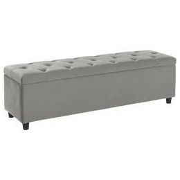 Bettbank Home Affaire "Relaxy", grau, B:120cm H:41,5cm T:40cm, Massivholz, Polyester, Sperrholz, Sitzb&auml;nke, Bettbank, gesteppt, mit Staufach