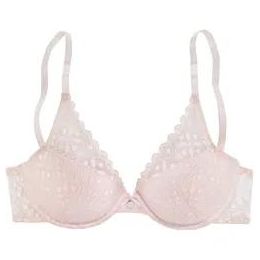 Push-up-BH s.Oliver "Amelie", Damen, Gr. 80, Cup B, rosa, Spitze, Obermaterial: 60% Polyamid, 35% Polyester, 5% Elasthan, BHs Push-up-BH, aus floraler, transparenter Spitze, Dessous