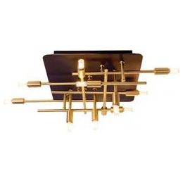 N&auml;ve N&Auml;VE LED Deckenleuchte "Ancona", braun (messing), 11, H: 15cm, 1 Stk., Leuchten, messing/schwarz, Lichtfarbe warmwei&szlig; mit Backlight schwarz/gold,11xG9, LED Deckenleuchte
