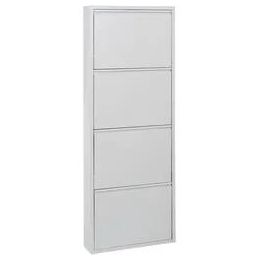 Schuhschrank Heine HOME, silber (silberfarben), B:50cm H:136cm T:15cm, Stahl, Schr&auml;nke, Schuhschrank