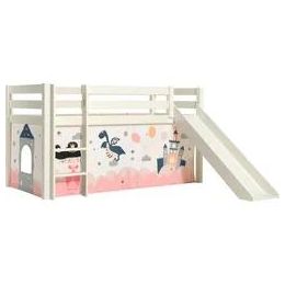 Spielbett Vipack "Pino, Kiefer massiv, mit Rolllattenrost u. Textil-Set, Made in Europe", wei&szlig;, B:218cm H:114cm L:210cm, Betten, verschiedene Textil-Designs und Holzfarben zur Wahl