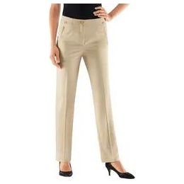 B&uuml;gelfaltenhose COME ON, Damen, Gr. 50, Normalgr&ouml;&szlig;en, beige (sand), 65% Polyester, 32% Viskose, 3% Elasthan, meliert, unifarben, lang, Hosen