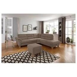 Ecksofa Home Affaire "Soleo L-Form", braun (schoko), B:262cm H:89cm T:235cm, Luxus-Microfaser ALTARA NUBUCK (100% Polyester);Struktur (100% Polyester);Luxus-Microfaser Lederoptik (100% Polyester), Sofas, Ecksofa, komfortabel durch Trapezecke mit Relaxfunktion, auch mit Bettfunktion