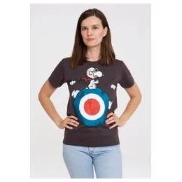T-Shirt logoshirt "Peanuts - Snoopy", Damen, Gr. 3XL, grau (dunkelgrau), 100% Baumwolle, bedruckt, normal, Rundhals, Shirts T-Shirt, mit lizenziertem Print