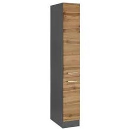 Apothekerschrank KOCHSTATION "KS-Kehl", grau (wotaneiche, grafit), B:30cm H:200cm T:60cm, MDF, Schr&auml;nke, Apothekerschrank, Breite 30 cm