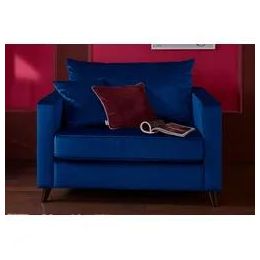 Sessel Home Affaire "Renesse", blau, B:92cm H:74cm T:90cm, Luxus-Microfaser ALTARA NUBUCK (100% Polyester);Samtvelours 100% Polyester, Sessel, Sessel, lose Kissen, Keder an Sitzkissen