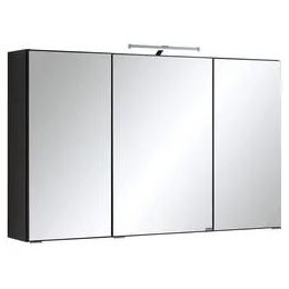 Spiegelschrank Welltime "Texas", grau (anthrazit), B:100cm H:66cm T:20cm, Holzwerkstoff, Schr&auml;nke, Spiegelschrank, Breite 100 cm, mit LED-Aufbauleuchte