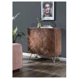 Kommode GUTMANN FACTORY "Herringbone", braun, B:100cm H:105cm T:43cm, Sideboards, T&uuml;rkommode