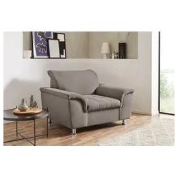 Sessel DOMO collection "Franzi, zeitlos und elegant, moderne Sitzheftung", grau (stone), B:120cm H:81cm T:105cm, Sessel, Sessel, wahlweise mit Kopfteilverstellung