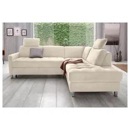 Sit & More Ecksofa SIT & MORE "Pablo L-Form", beige (creme), B:233cm H:78cm T:196cm, Struktur fein (100% Polyester);Struktur (100% Polyester), Sofas, Ecksofa, wahlweise mit Bettfunktion
