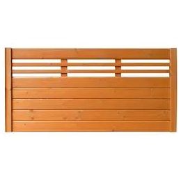 Sichtschutzelement Bm Massivholz "EA5Y-F1X 2", braun (kirschbaumfarben), H:90cm, Holzwerkstoff, Zaunelemente, LxH: 180x90 cm