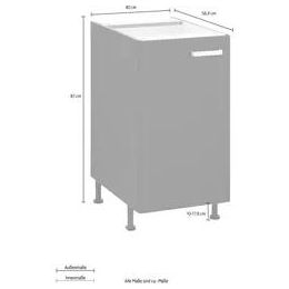 Unterschrank Optifit "Parma", grau (anthrazit), B:40cm H:87cm T:58,4cm, Holzwerkstoff, Schr&auml;nke, Unterschrank, Breite 40 cm