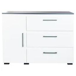 Kombikommode Home Affaire "Borneo 30 WA Kommode", schwarz-wei&szlig; (wei&szlig;, anthrazit), B:127cm H:92cm T:50cm, Hartfaserplatte, Holzwerkstoff, Kunststoff, Sideboards, Kombikommode
