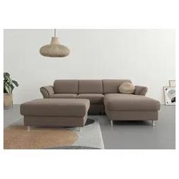 Sit & More Ecksofa SIT & MORE "Apulia L-Form", grau (taupe), B:250cm H:78cm T:185cm, Webstoff (100% Polyester);Struktur weich (90% Polyester, 10% Polyamid);Luxus-Microfaser Euphoria (100% Polyester);Samtoptik (100% Polyester), Sofas, Ecksofa, wahlweise Bettfunktion, Bettkasten und Kopf- und Armteilverstellung