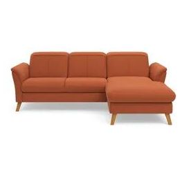 Sit & More Ecksofa SIT & MORE "Romero L-Form", orange (terra), B:245cm H:91cm T:178cm, 90% Polyester 10%Polyamid, Sofas, Ecksofa, wahlweise mit oder ohne Relax-Funktion, Bettfunktion, Bettkasten