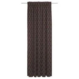 Vorhang ADAM "Feathers" Gr. 5, bunt (orange, dunkelblau), B:142cm H:255cm, Jacquard, Baumwolle, Gardinen, aus 100% Bio-Baumwolle