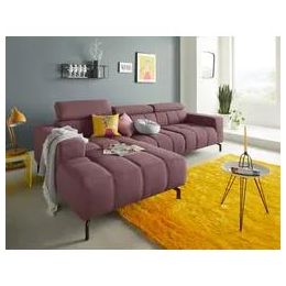 Ecksofa DOMO collection "Cunelli tolle Sitzn&auml;hte als Designelement, fester Sitzkomfort, L-Form", lila (beere), B:292cm H:79cm T:175cm, Sofas, Ecksofa, wahlweise mit 6-fach verstellbarer Kopfteilverstellung, bodenfrei