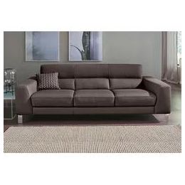 3-Sitzer Calia italia "Simon, toller Sitzkomfort, italienisches Designsofa", braun, B:232cm H:81cm T:94cm, Leder SORRENTO - 100% Leder;Leder BULL - 100% Leder, Sofas, in zwei Lederqualit&auml;ten