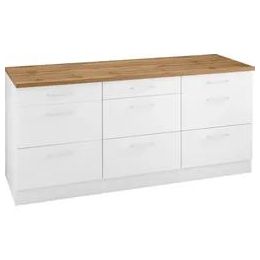 Unterschrank KOCHSTATION "KS-Kehl", wei&szlig;, B:180cm H:85cm T:60cm, MDF, Schr&auml;nke, Unterschrank, Breite 180 cm